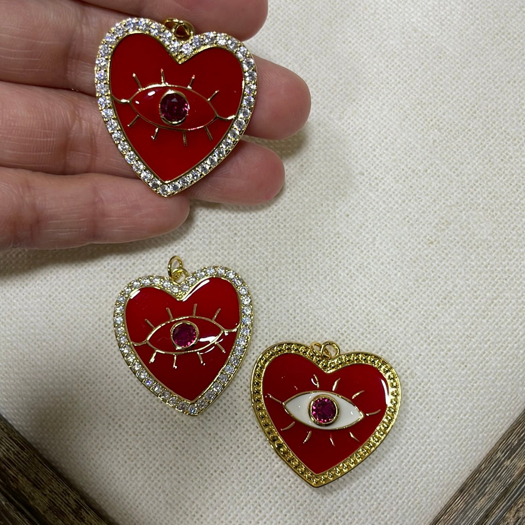 Corazón ojo turco rojo – Tienda Productos del Alma