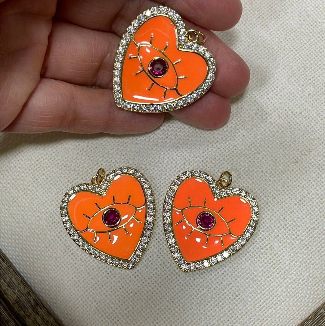 Corazón ojo turco naranjo – Tienda Productos del Alma