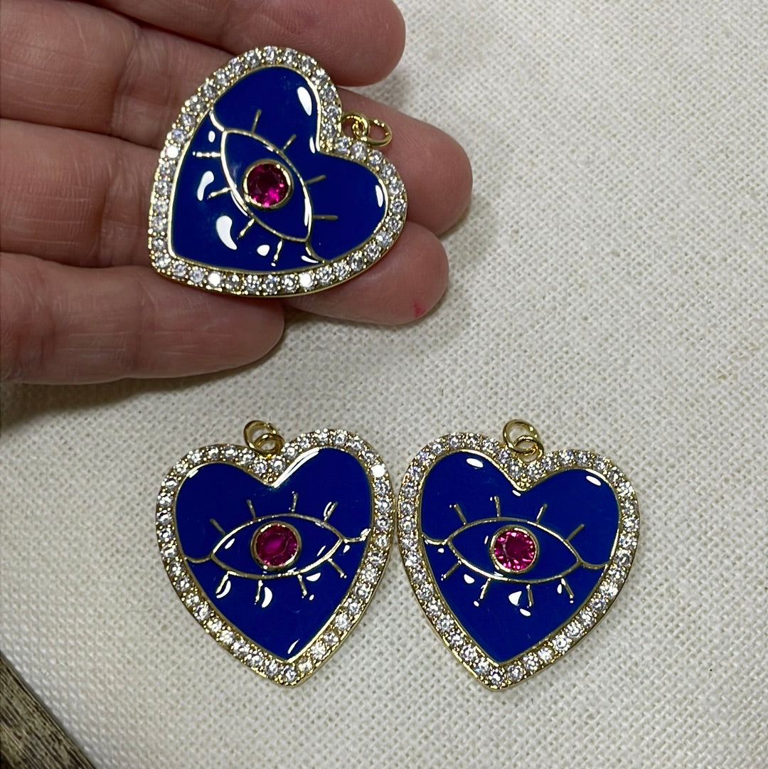 Corazón ojo turco esmaltado – Tienda Productos del Alma