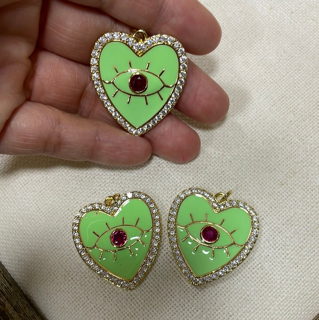 Corazón ojo turco verde – Tienda Productos del Alma